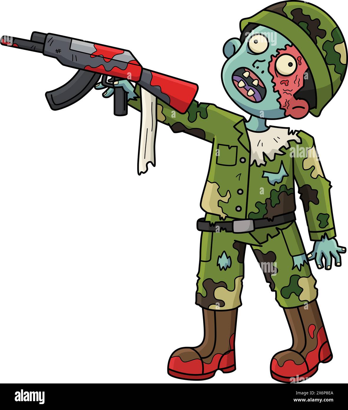 Zombie Soldier Cartoon Colored Clipart Stock Vector Image & Art - Alamy