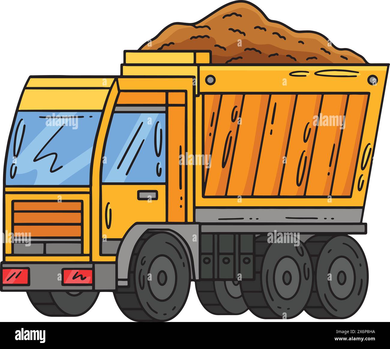 Construction Dump Truck Cartoon Colored Clipart Stock Vector Image ...