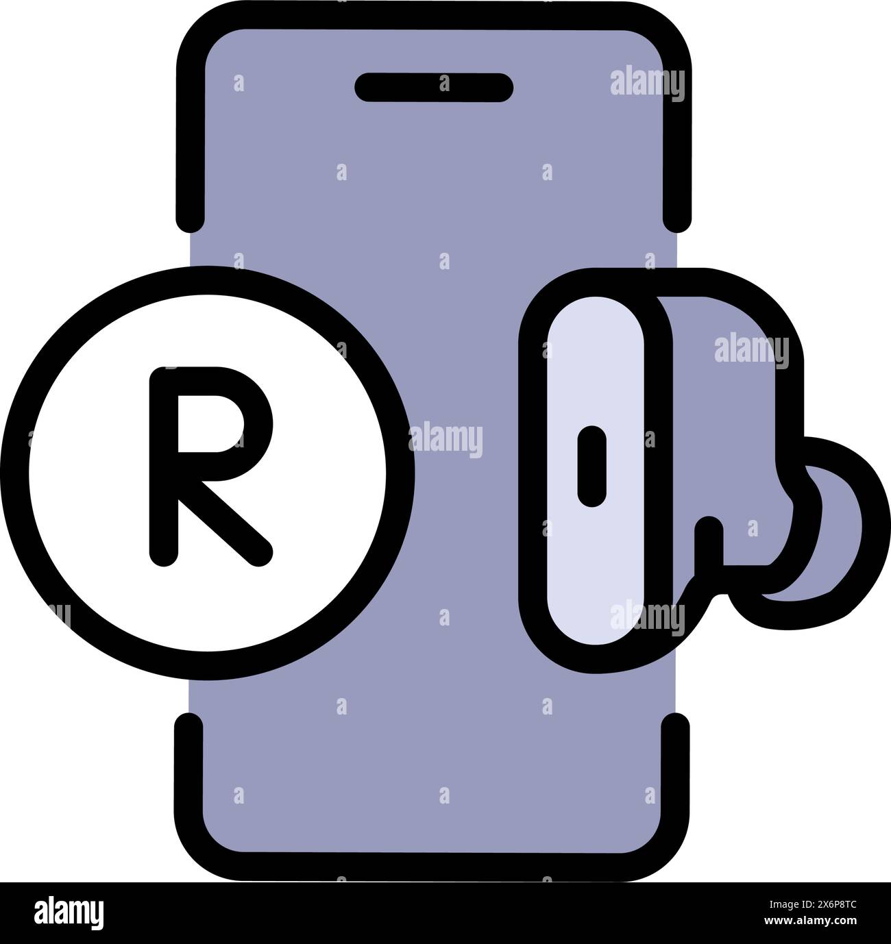 Wireless earbuds connect to smartphone color icon. Vector simple sign ...