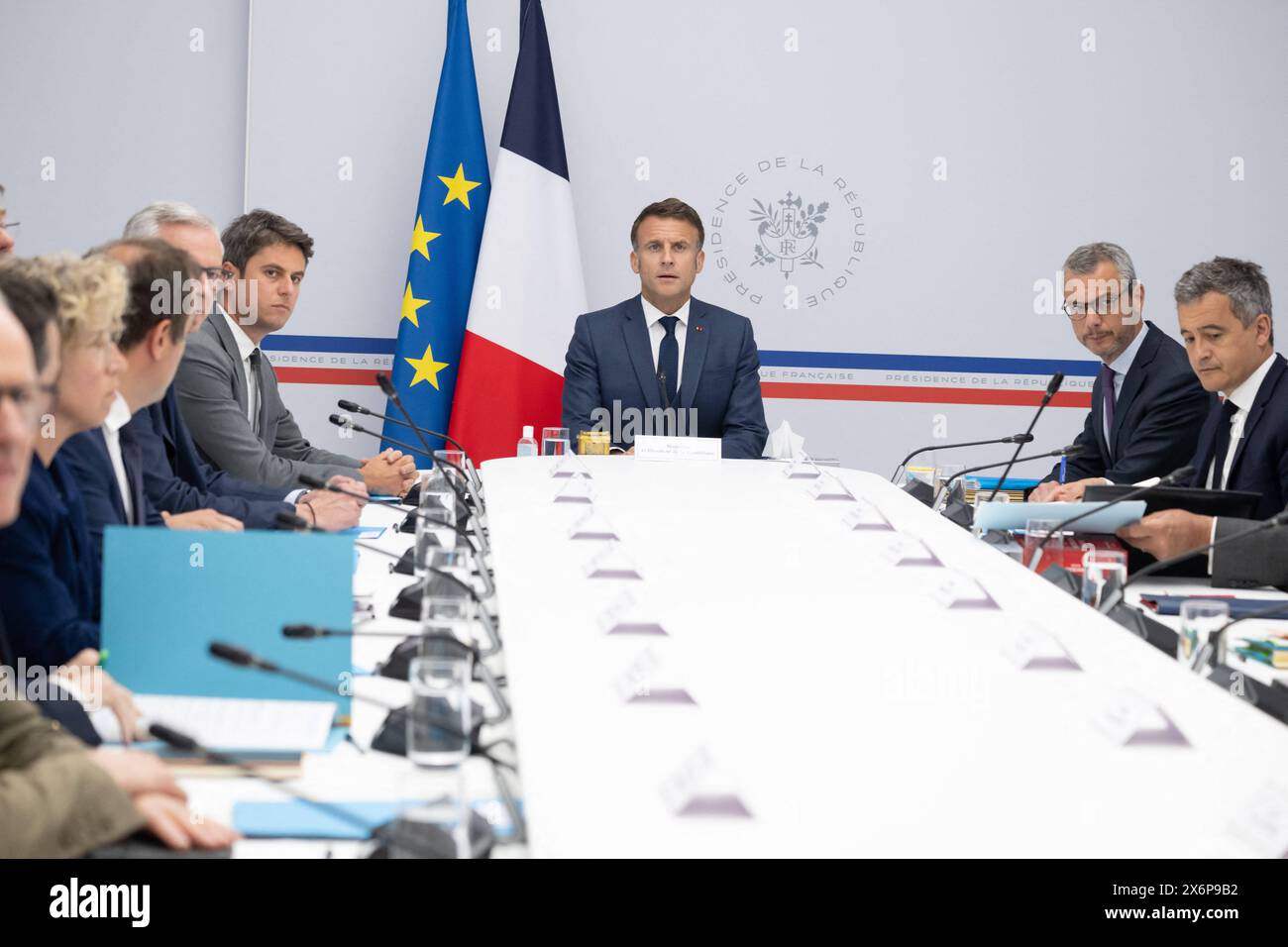 French President Emmanuel Macron attends defense council with French ...