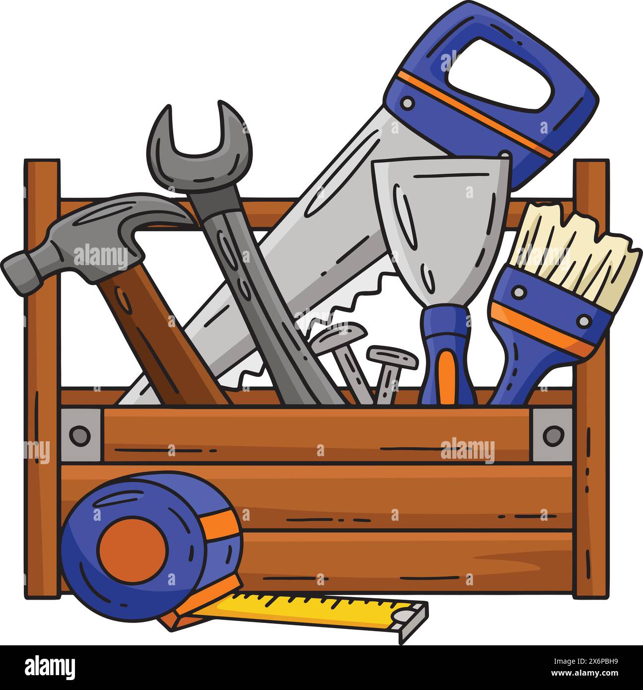 Construction Tool Box Cartoon Colored Clipart Stock Vector Image & Art ...