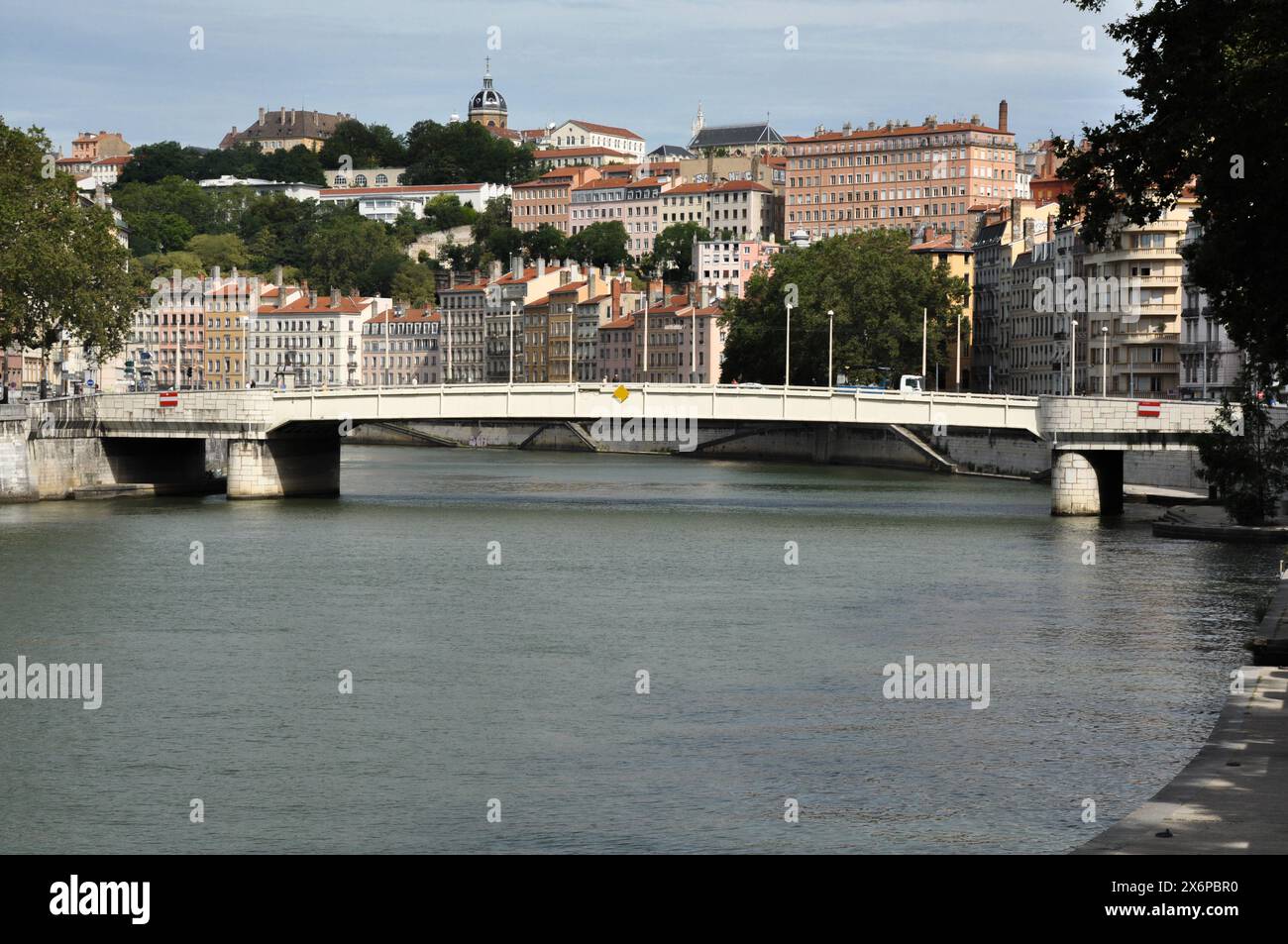 The Pont de la Feuillée, a bridge crossing the River Saône in Lyon ...