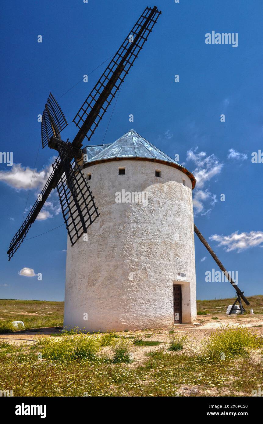 Traditional windmill in Campo de Criptana, The giants of Don Quixote ...