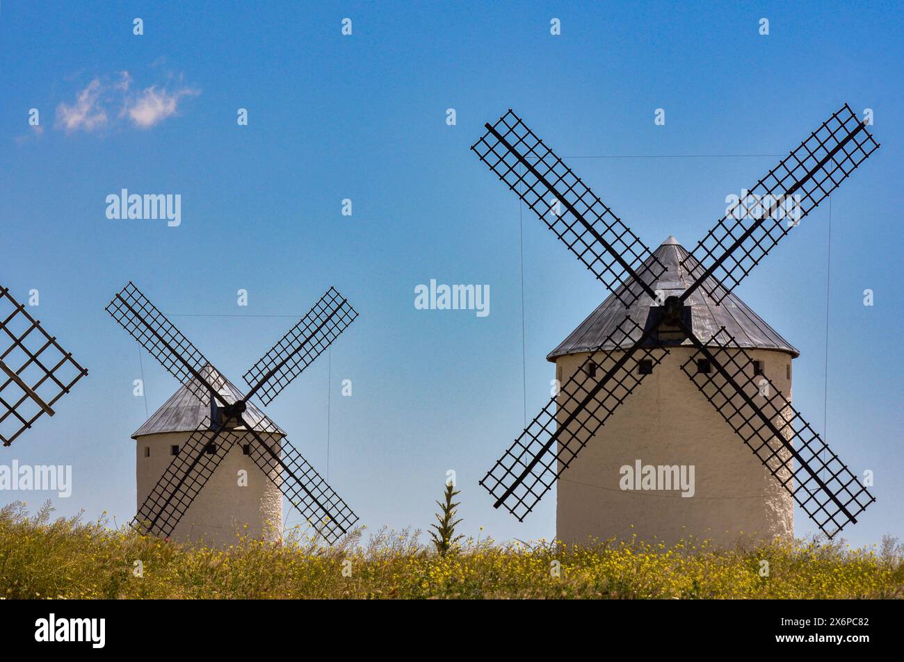Traditional windmills in Campo de Criptana, The giants of Don Quixote ...