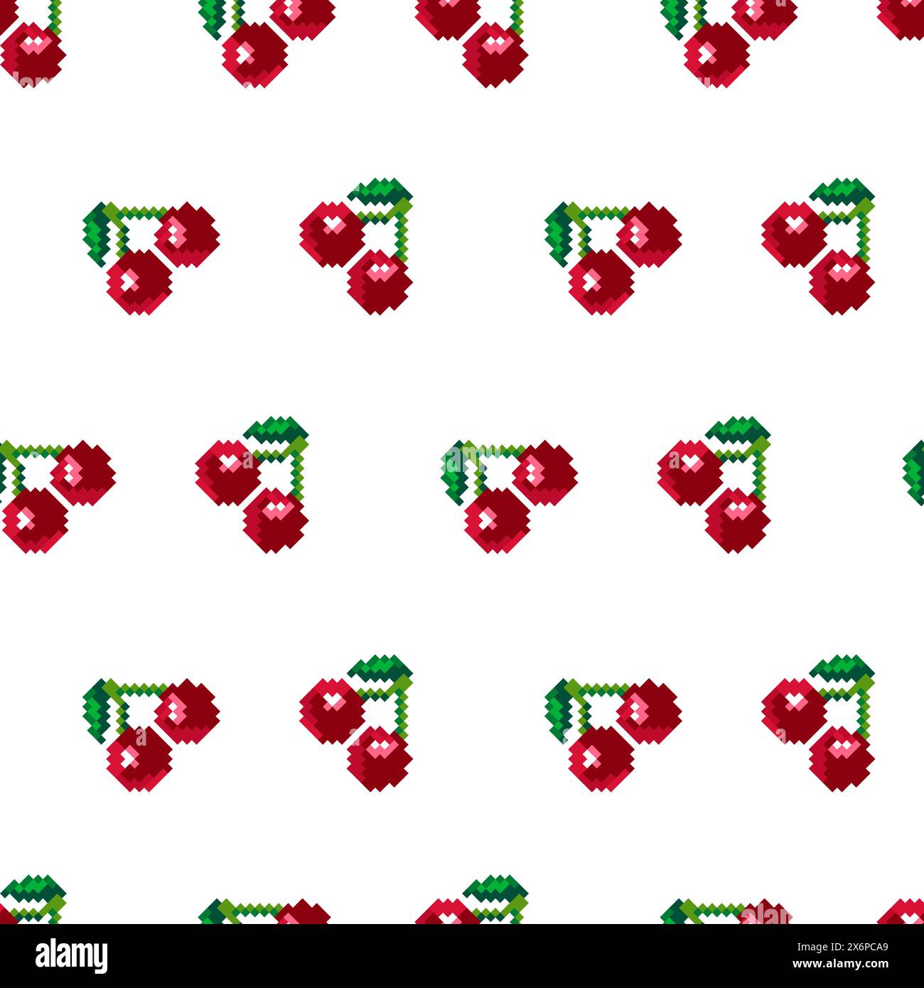 Pixel Art Cherry Seamless Pattern Stock Vector Image & Art - Alamy