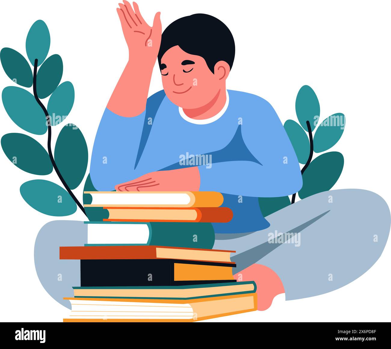 Calm student Stock Vector Images - Alamy