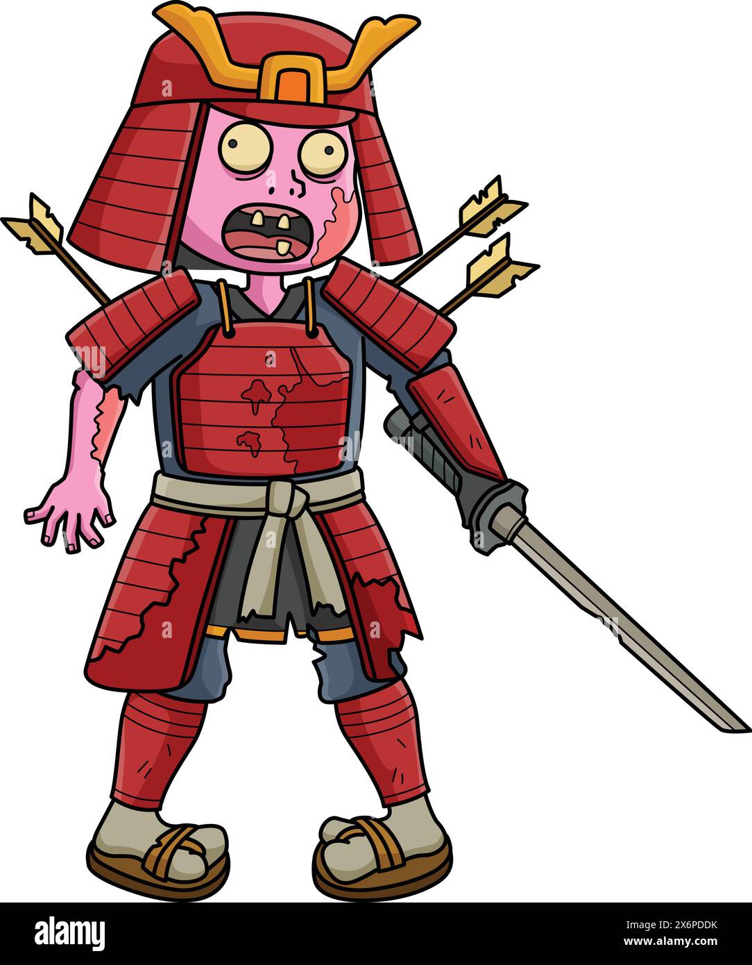 Zombie Samurai Cartoon Colored Clipart Stock Vector Image & Art - Alamy