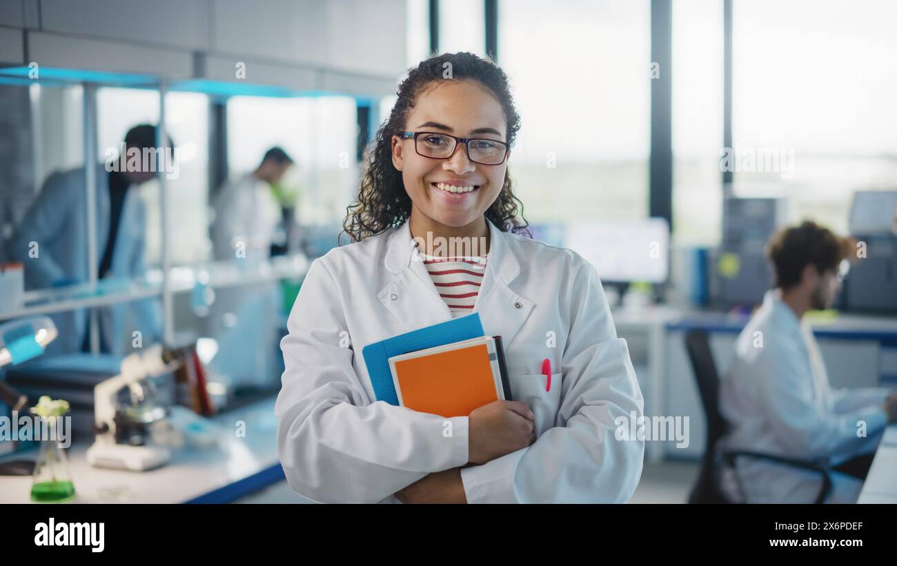 Medical Science Laboratory: Beautiful Smart Young Black Scientist ...