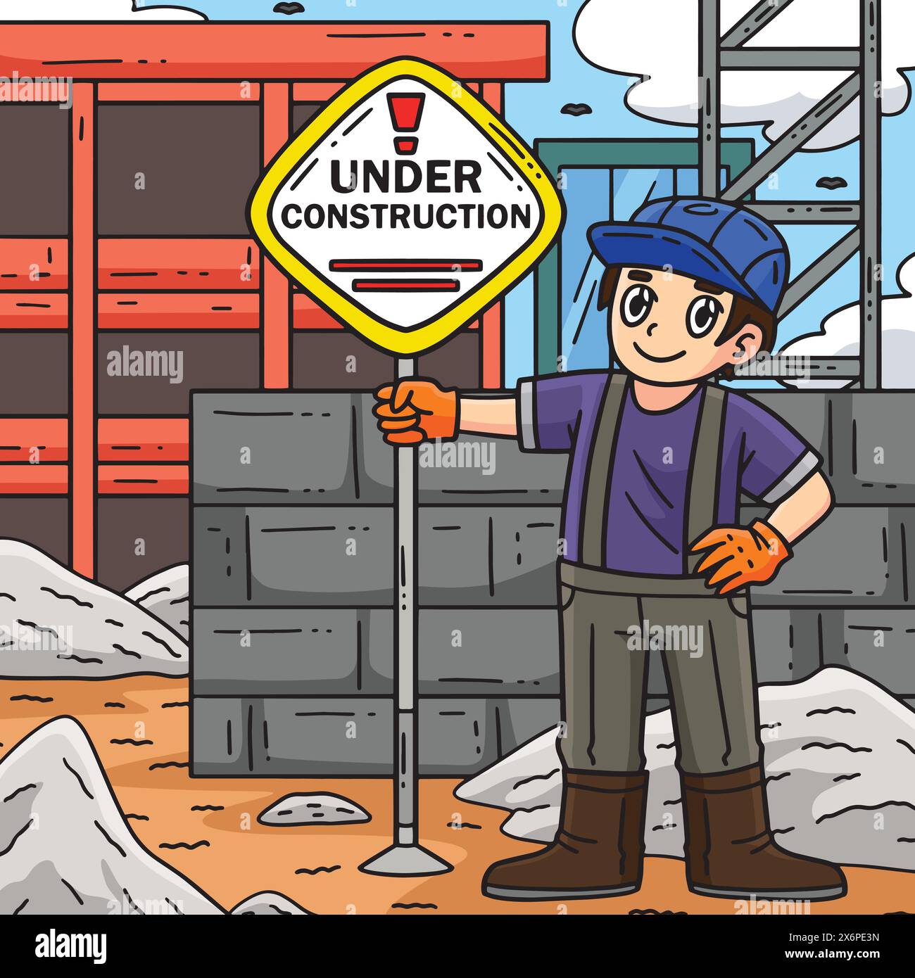 Under construction cartoon hi-res stock photography and images - Alamy