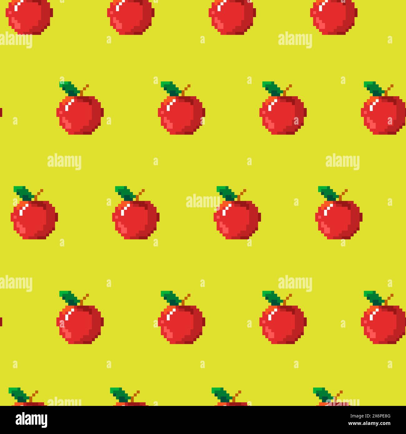 Pixel Art Apple Seamless Pattern Stock Vector Image & Art - Alamy