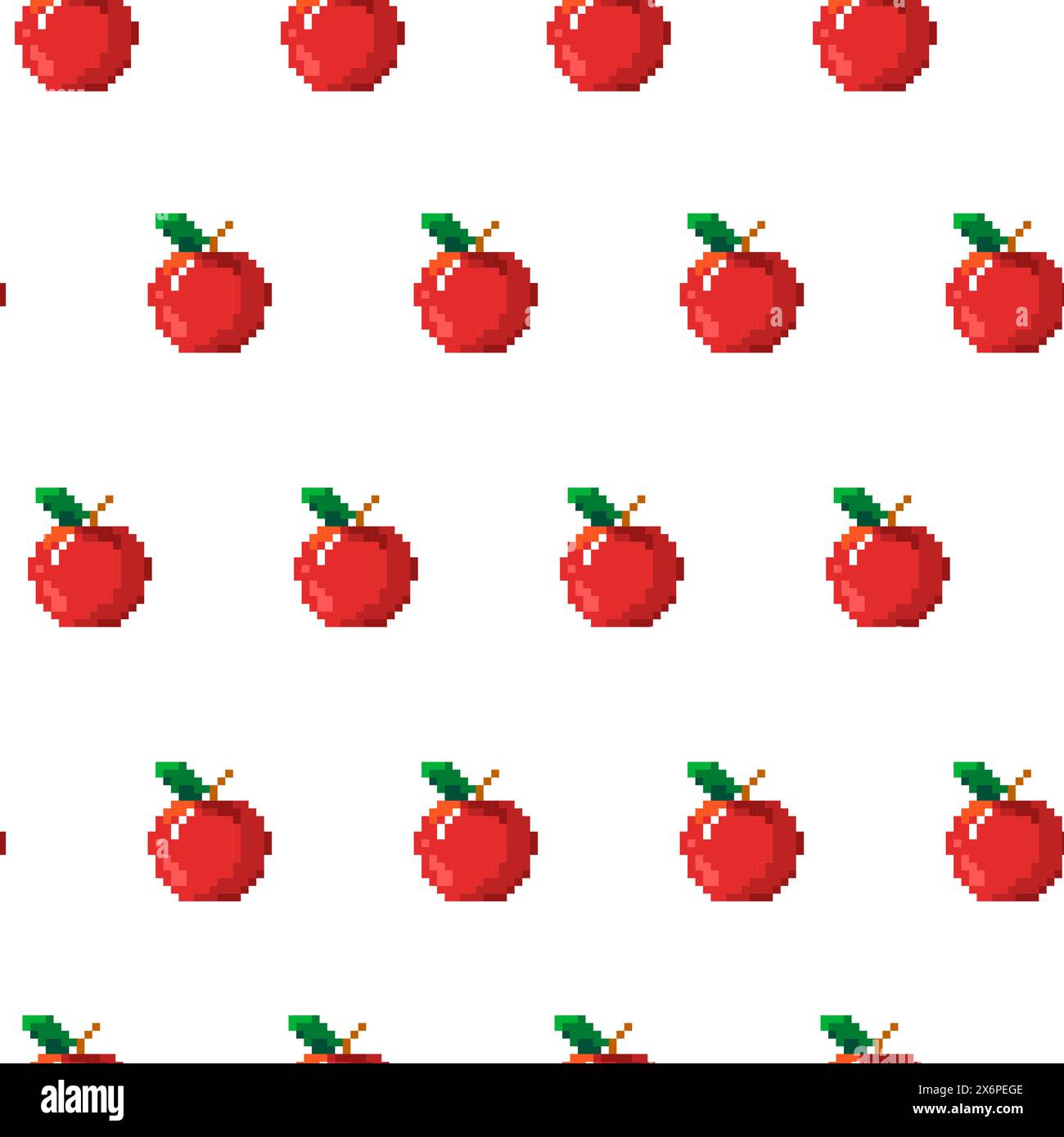 Seamless pattern with pixel art apples hi-res stock photography and ...