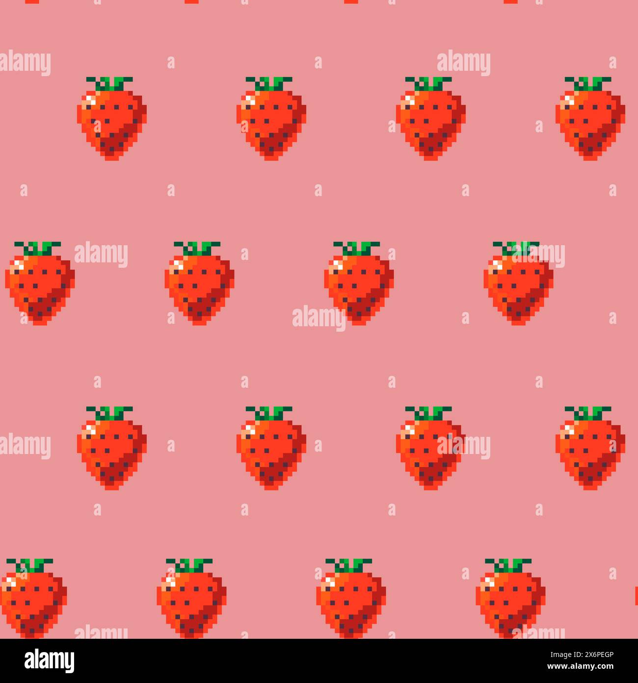 Pixel Art Strawberry Seamless Pattern Stock Vector Image & Art - Alamy