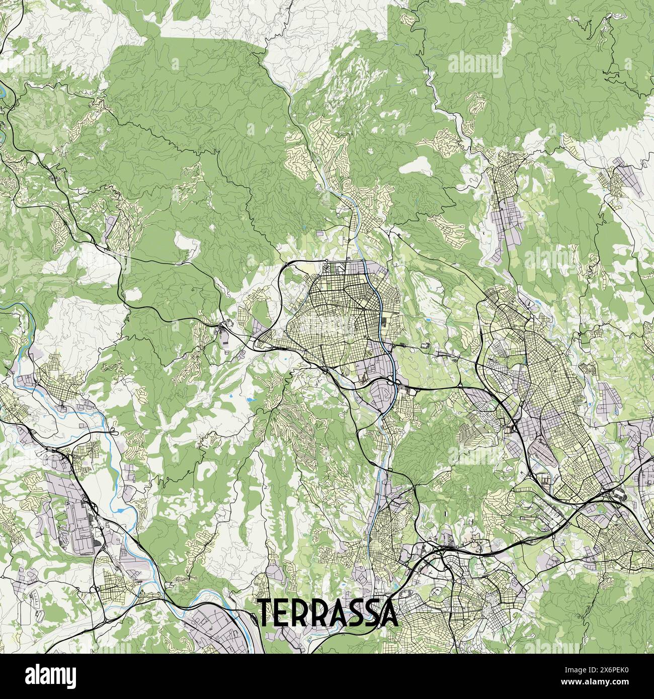 Terrassa, Spain map poster art Stock Vector Image & Art - Alamy