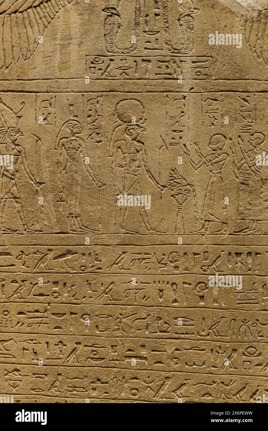 Funerary stela of the priest Gem. Limestone, Akhmim, Ptolemaic Period ...