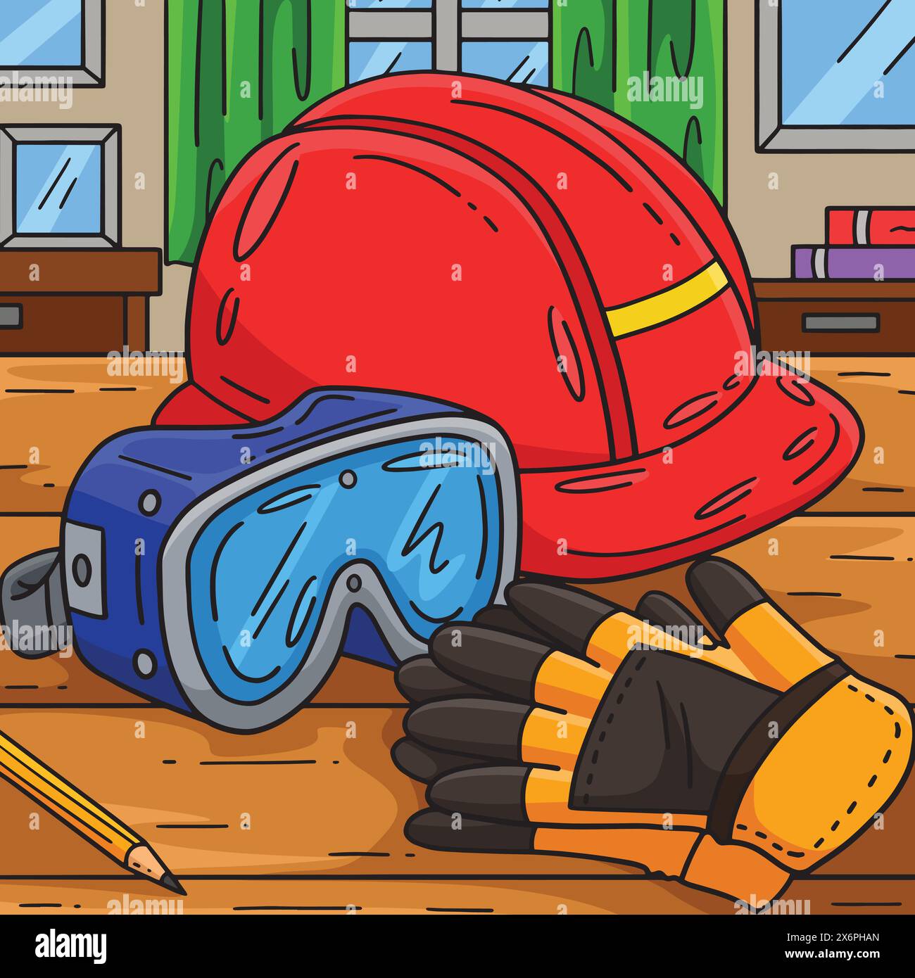 Personal Protective Equipment Colored Cartoon Stock Vector Image & Art ...