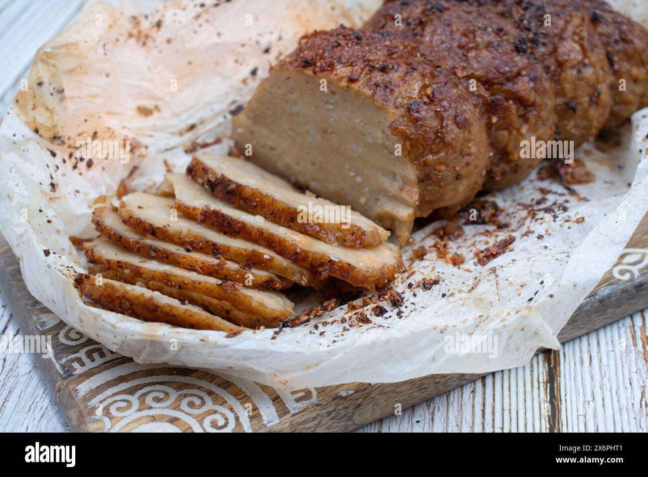 Plant based meat alternative- seitan made of vital wheat gluten ...