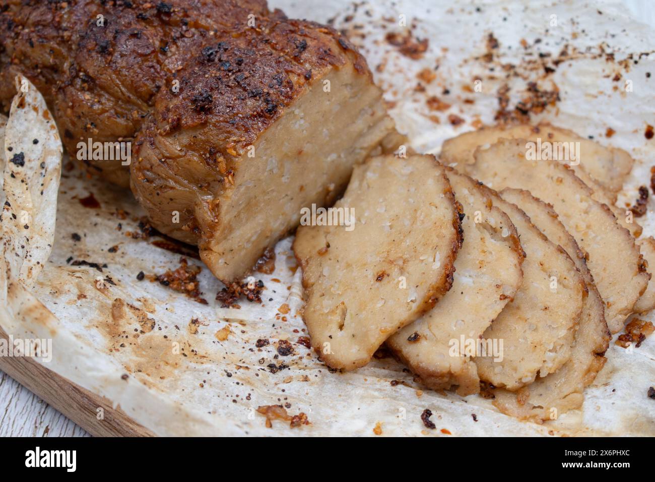 Plant based meat alternative- seitan made of vital wheat gluten ...