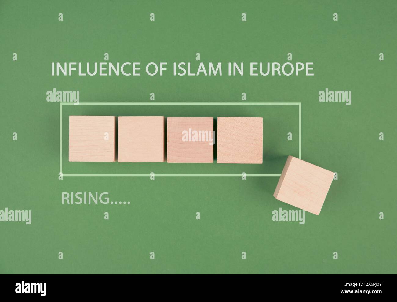 Islam, rising influence in Europe, progress bar, social issue and ...