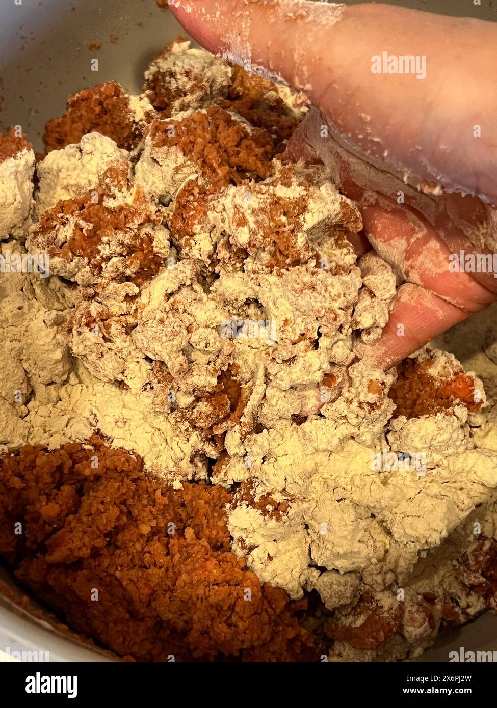The process of making seitan- plant based meat alternative Stock Photo ...