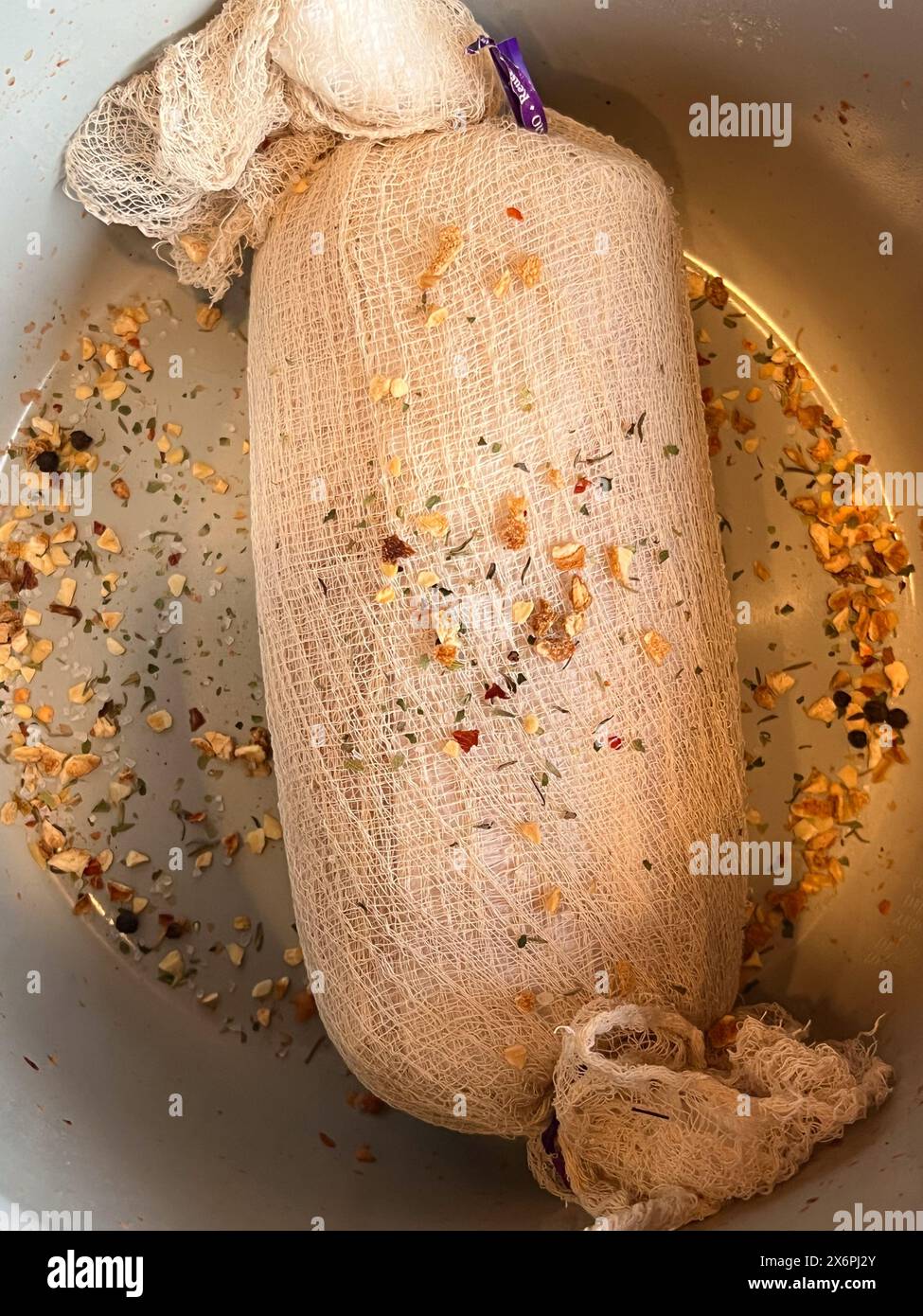 The process of making seitan- plant based meat alternative. Formed ...