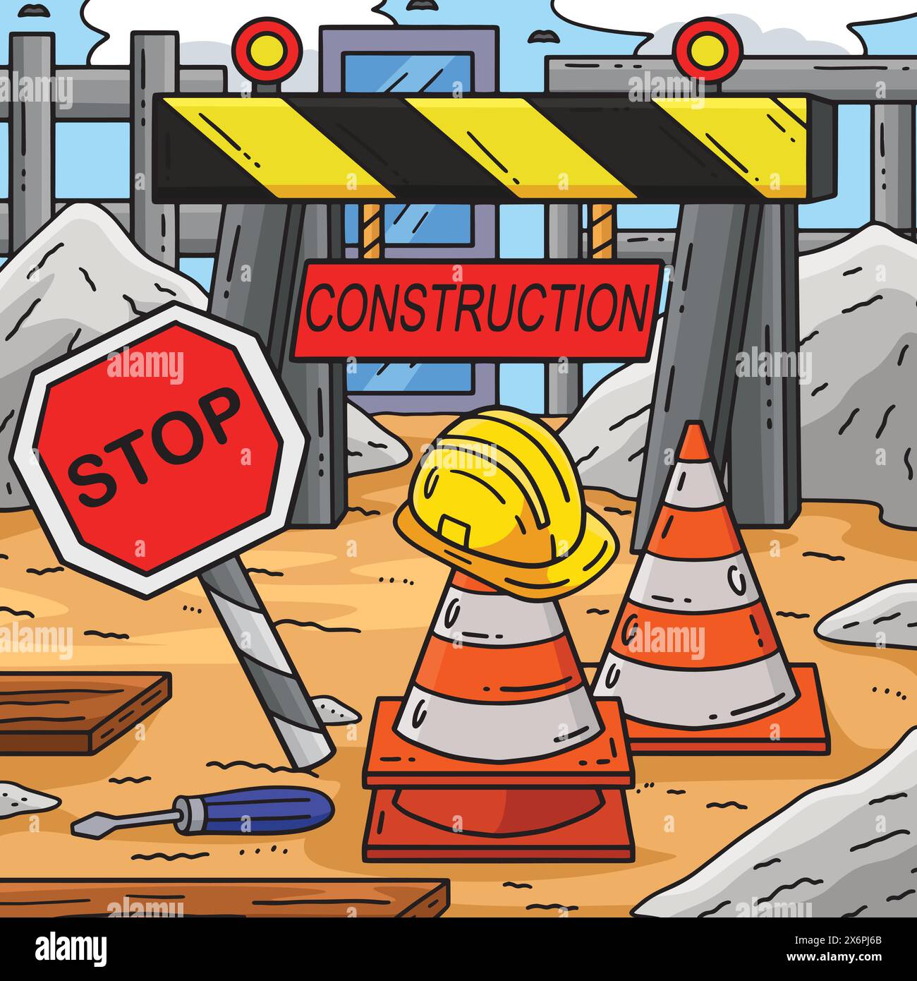 Work safety cartoon hi-res stock photography and images - Alamy