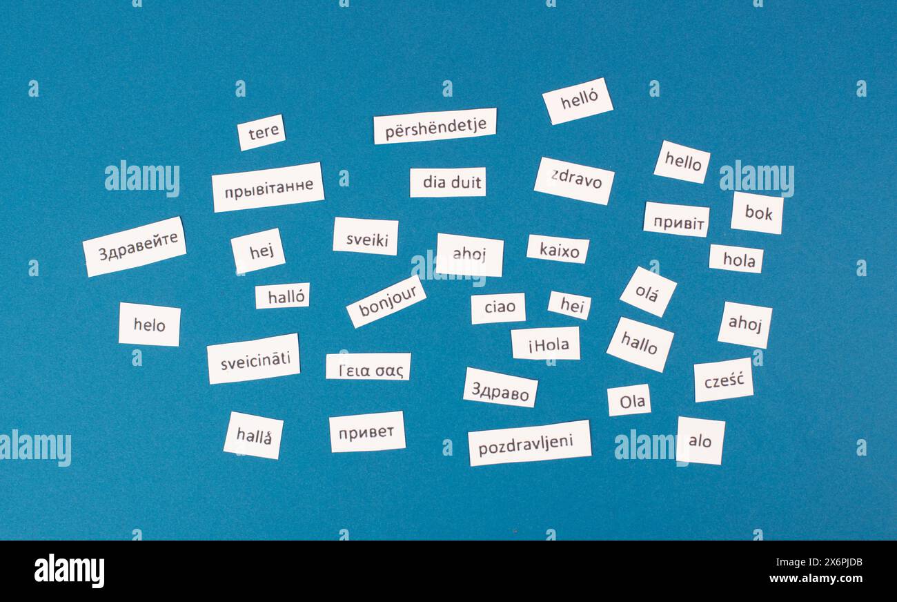 European languages, word hello in different language spoken in Europe ...