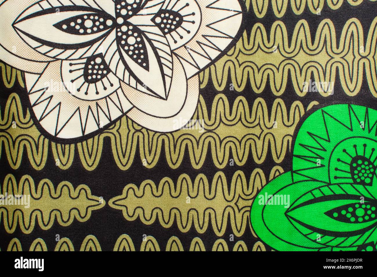 top view of green ankara fabric, flatlay of nigerian wax cloth with ...