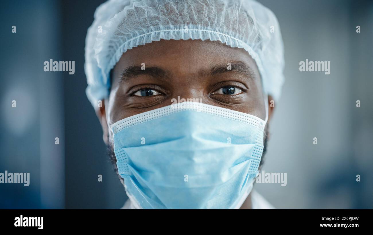 Close Up Portrait of a Black African American Handsome Male Doctor or ...