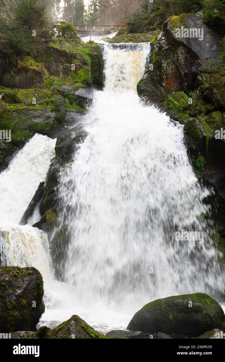 Triberg waterfall in the Black Forest, highest fall in Germany, Gutach ...