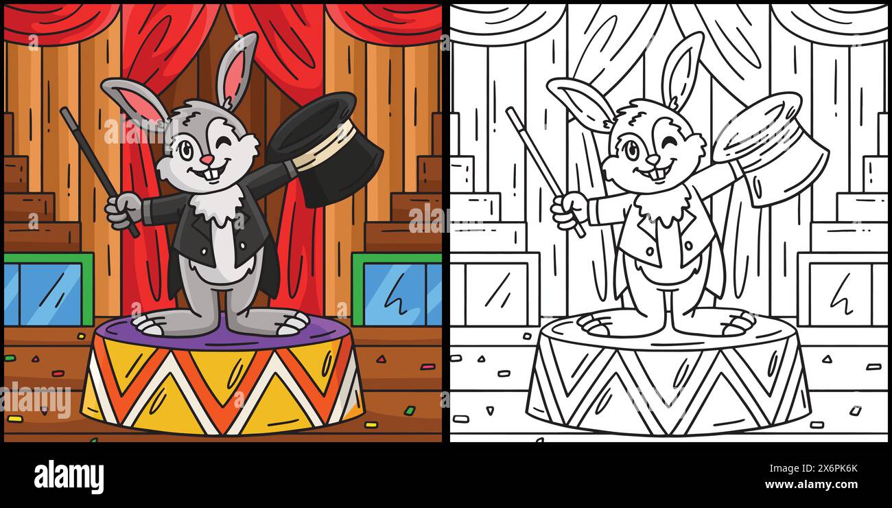 Rabbit picture for colouring Stock Vector Images - Alamy