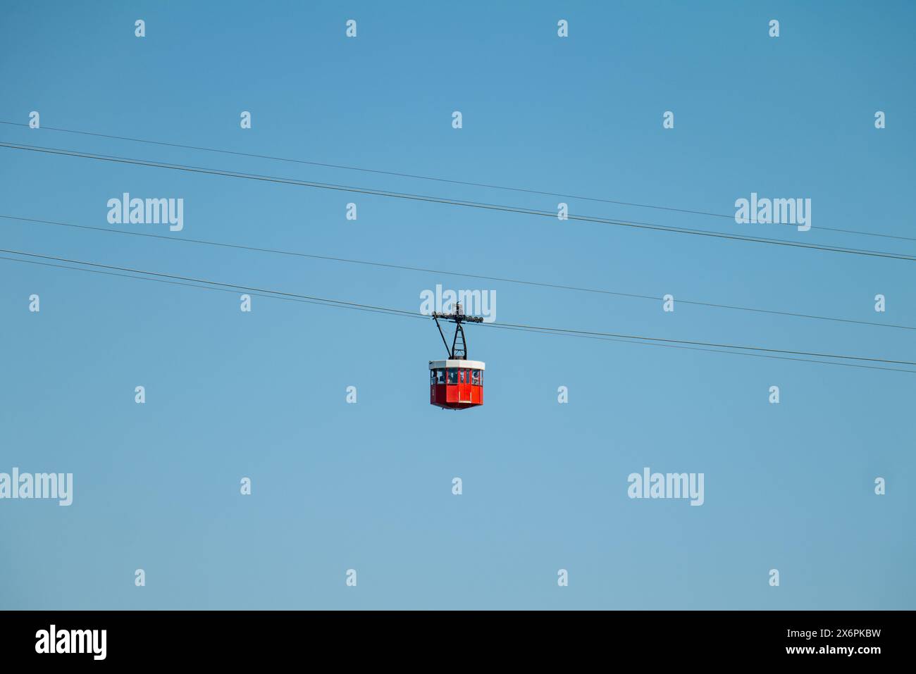 Port Red Cable Car. Amazing views of Barcelona. A panoramic view of the ...