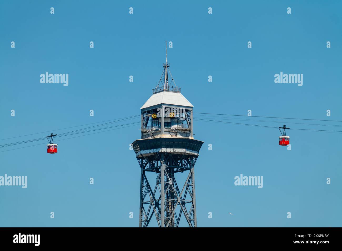 Port Red Cable Car. Amazing views of Barcelona. A panoramic view of the ...