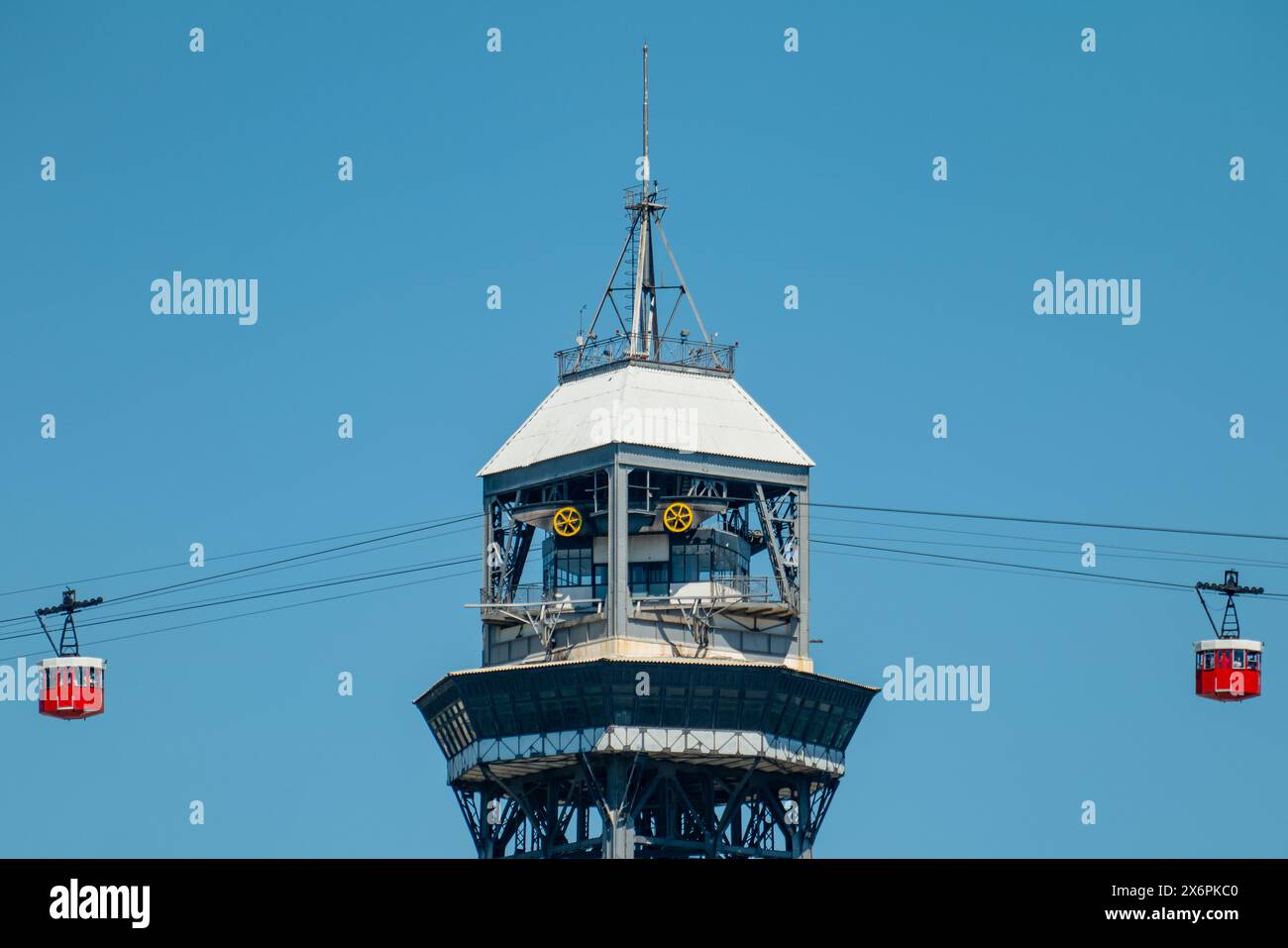 Port Red Cable Car. Amazing views of Barcelona. A panoramic view of the ...