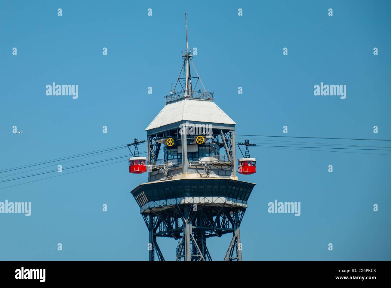 Port Red Cable Car. Amazing views of Barcelona. A panoramic view of the ...