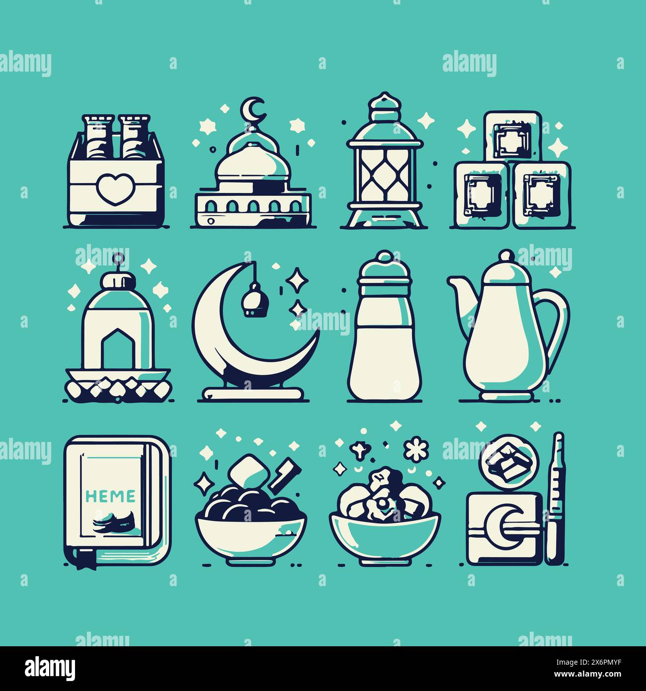 Festive Eid Icon Vector Illustrations: A Creative Collection for ...