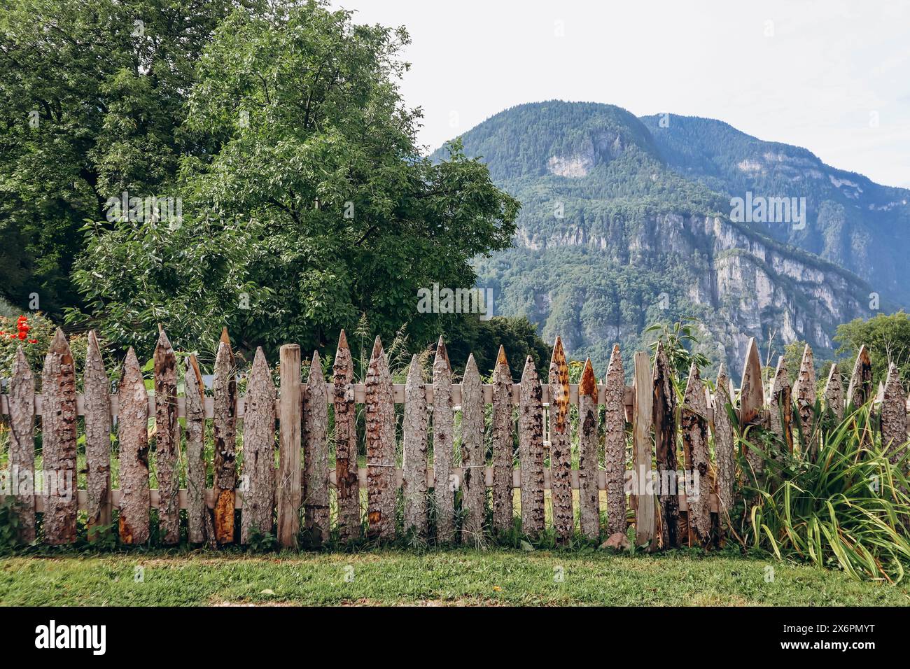 Beautiful handmade fence on an old farm in northern Italy Stock Photo ...