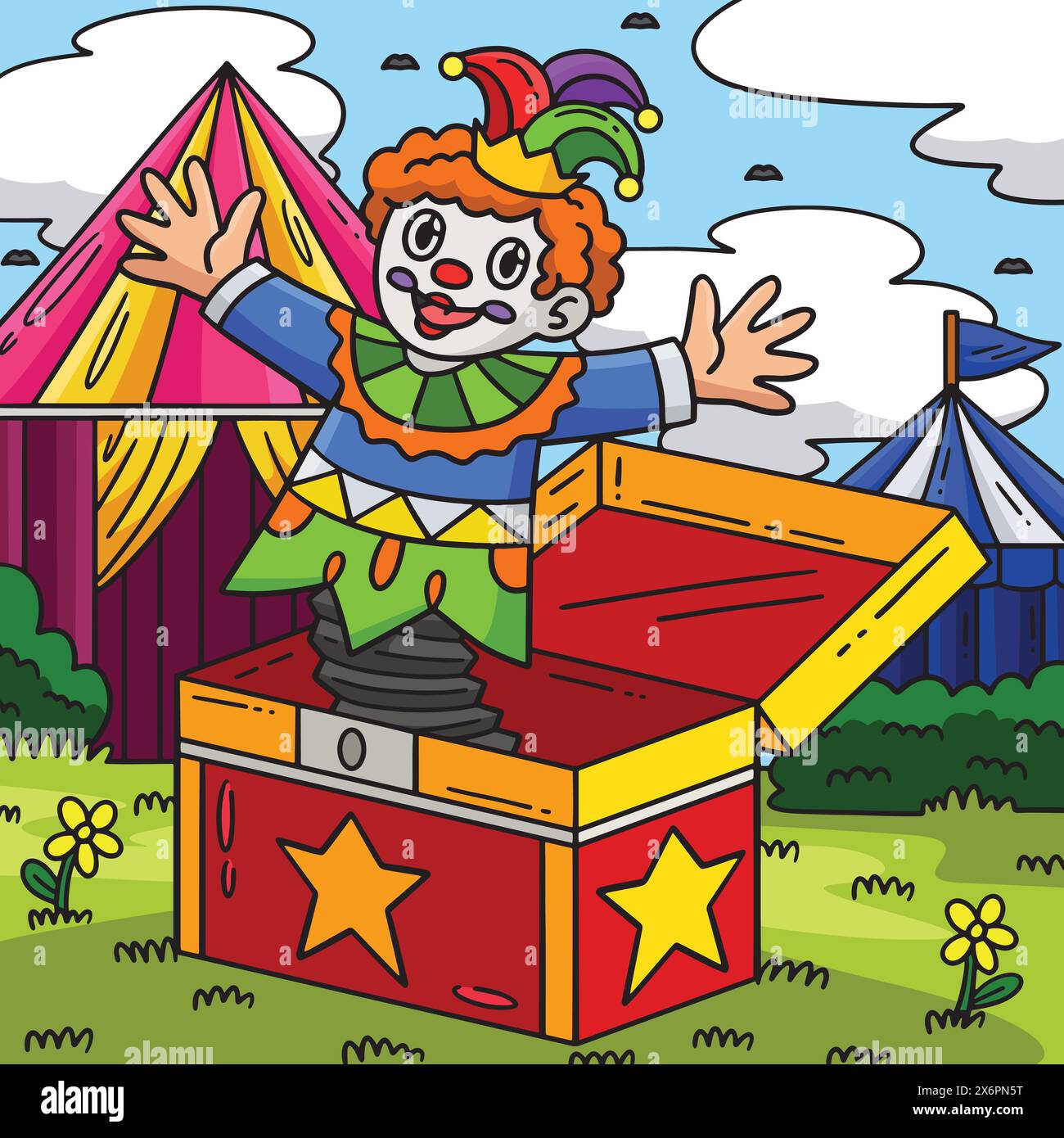 Clown box Stock Vector Images - Alamy