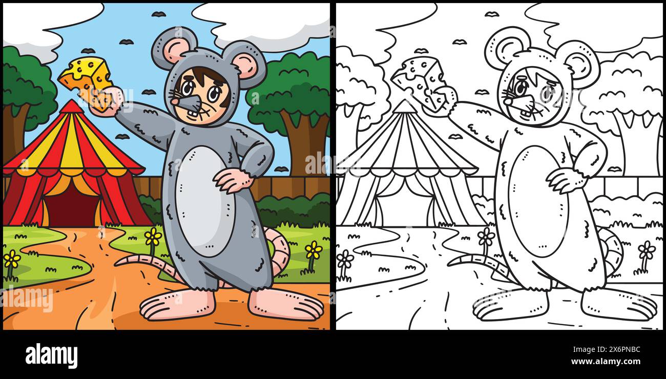 Circus Man Wearing Mouse Costume Illustration Stock Vector Image & Art ...
