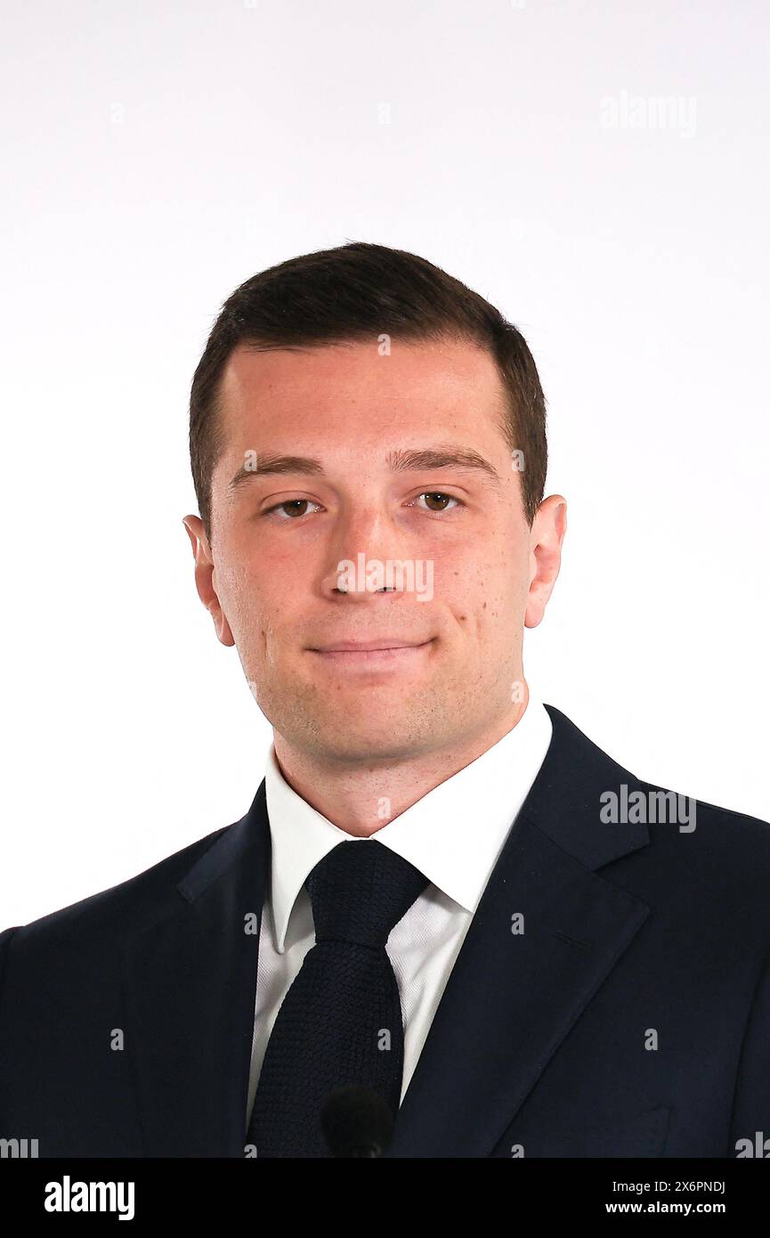 Paris, France. 16th May, 2024. President of National Rally Jordan ...