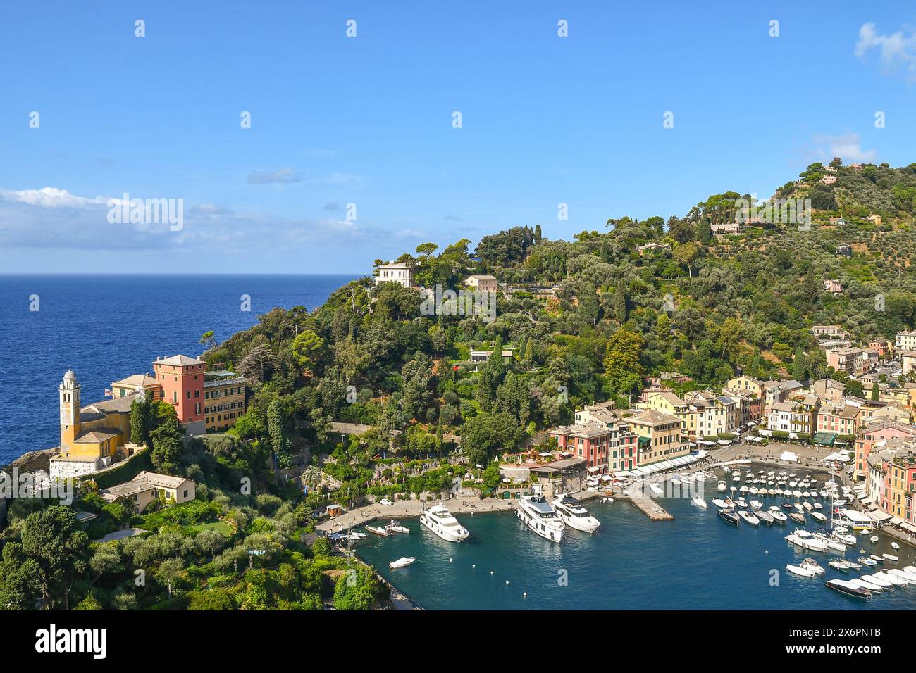 Panorama of the famous holiday resort with the small harbour and the ...