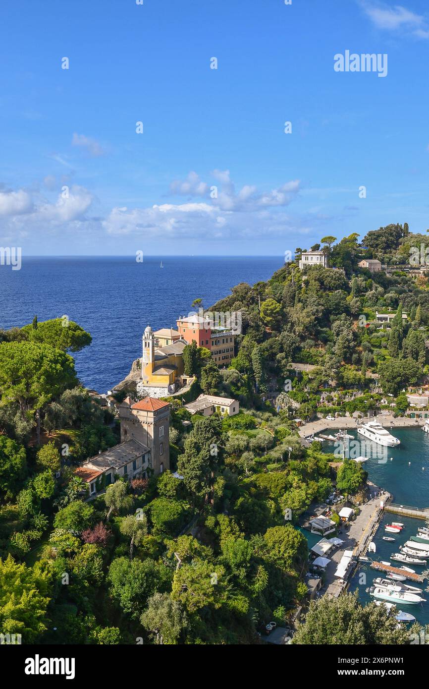 Panorama of the famous holiday resort with the small harbour and the ...