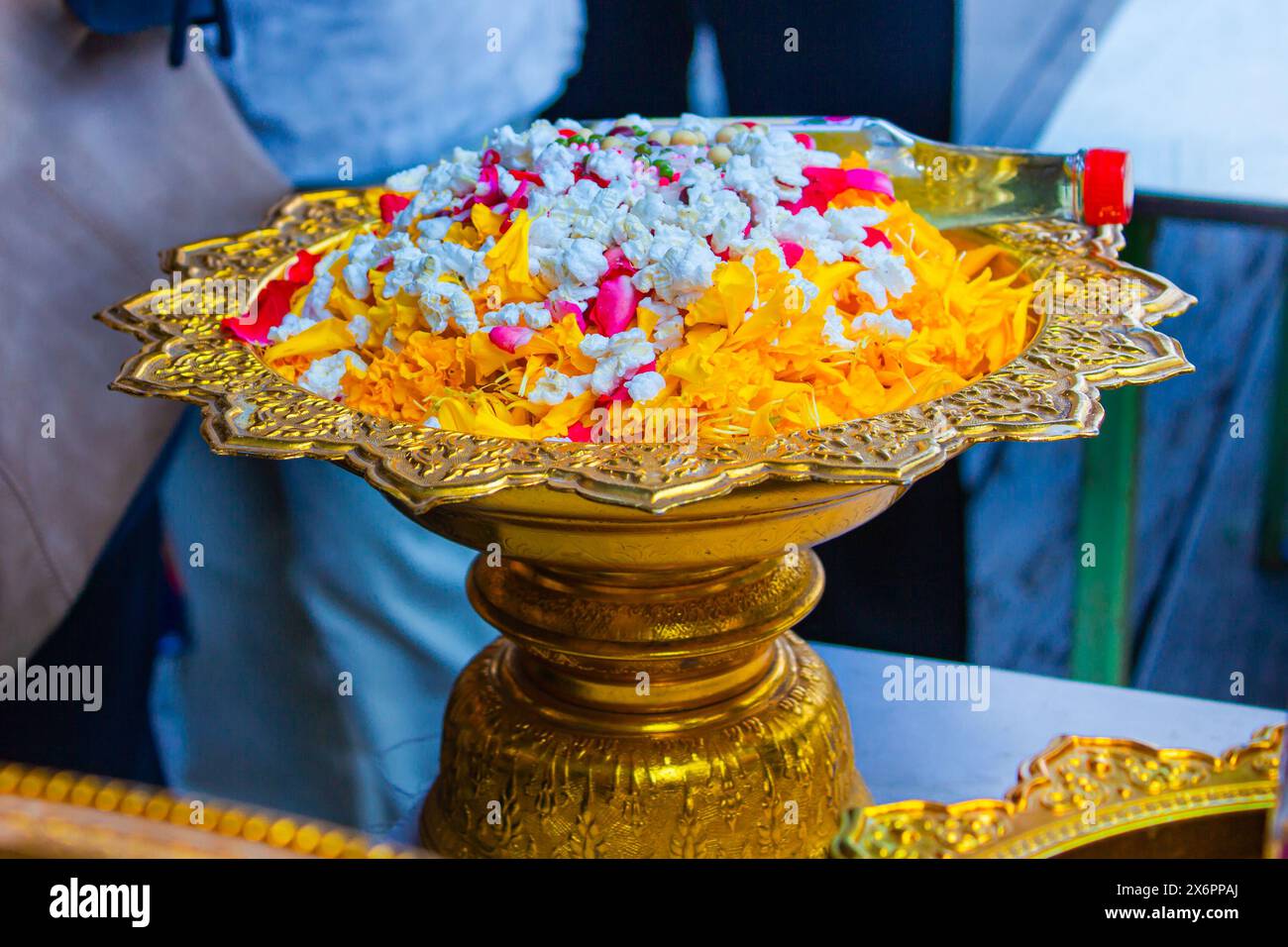 In Songkran Day, pour water on the hands of revered elders and ask for ...