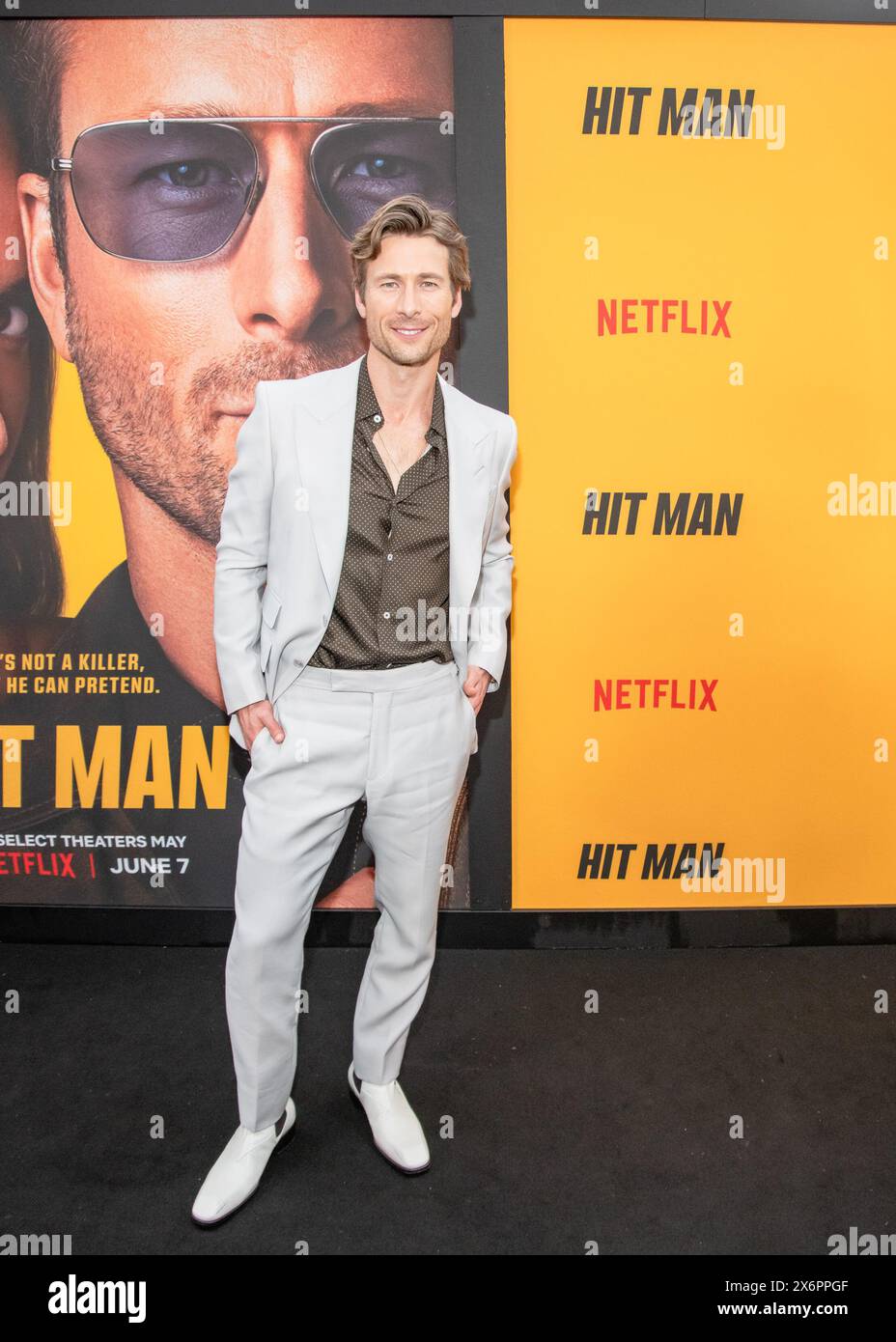AUSTIN, TEXAS - MAY 15: Glen Powell attend the premiere of Netflix's "Hit Man" & Glen Powell's ...