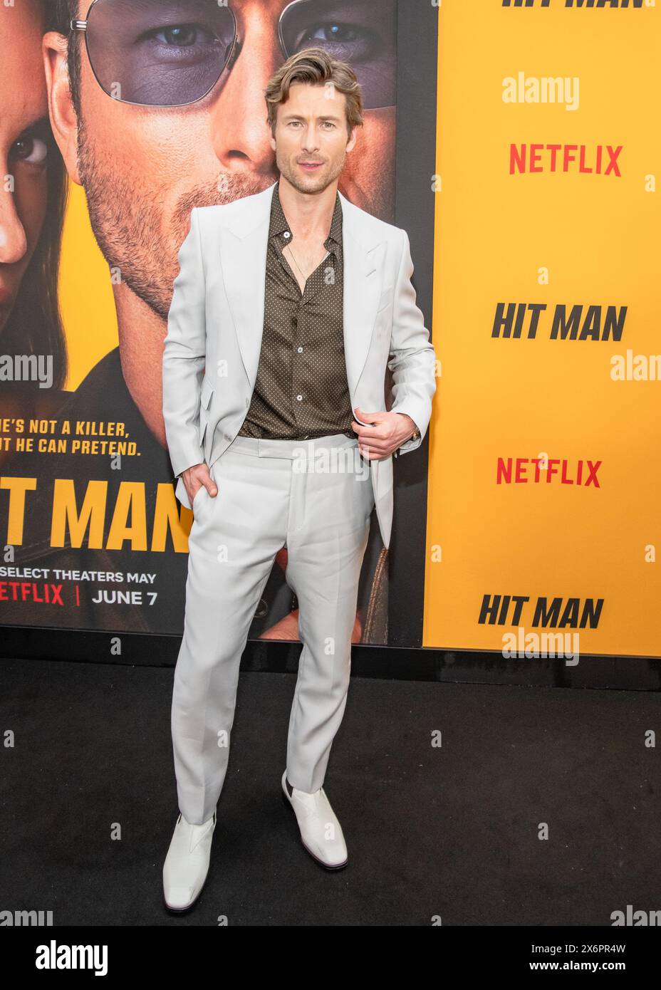AUSTIN, TEXAS - MAY 15: Glen Powell attend the premiere of Netflix's "Hit Man" & Glen Powell's ...