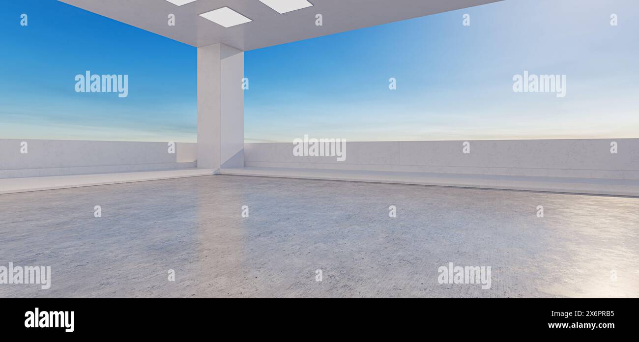 Hangar for presenting your product . Empty wide space for mockup ...