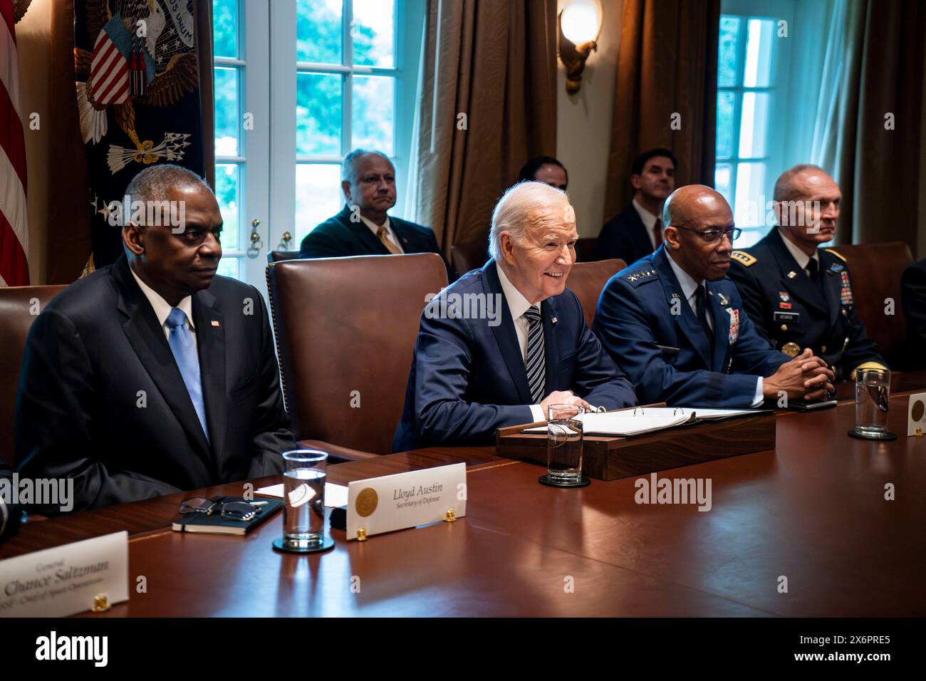 United States President Joe Biden holds a meeting with the Joint Chiefs ...