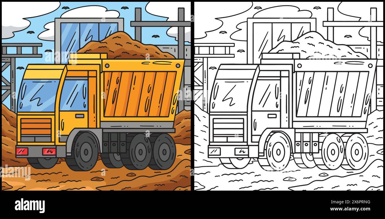 Construction vehicle line art hi-res stock photography and images - Alamy