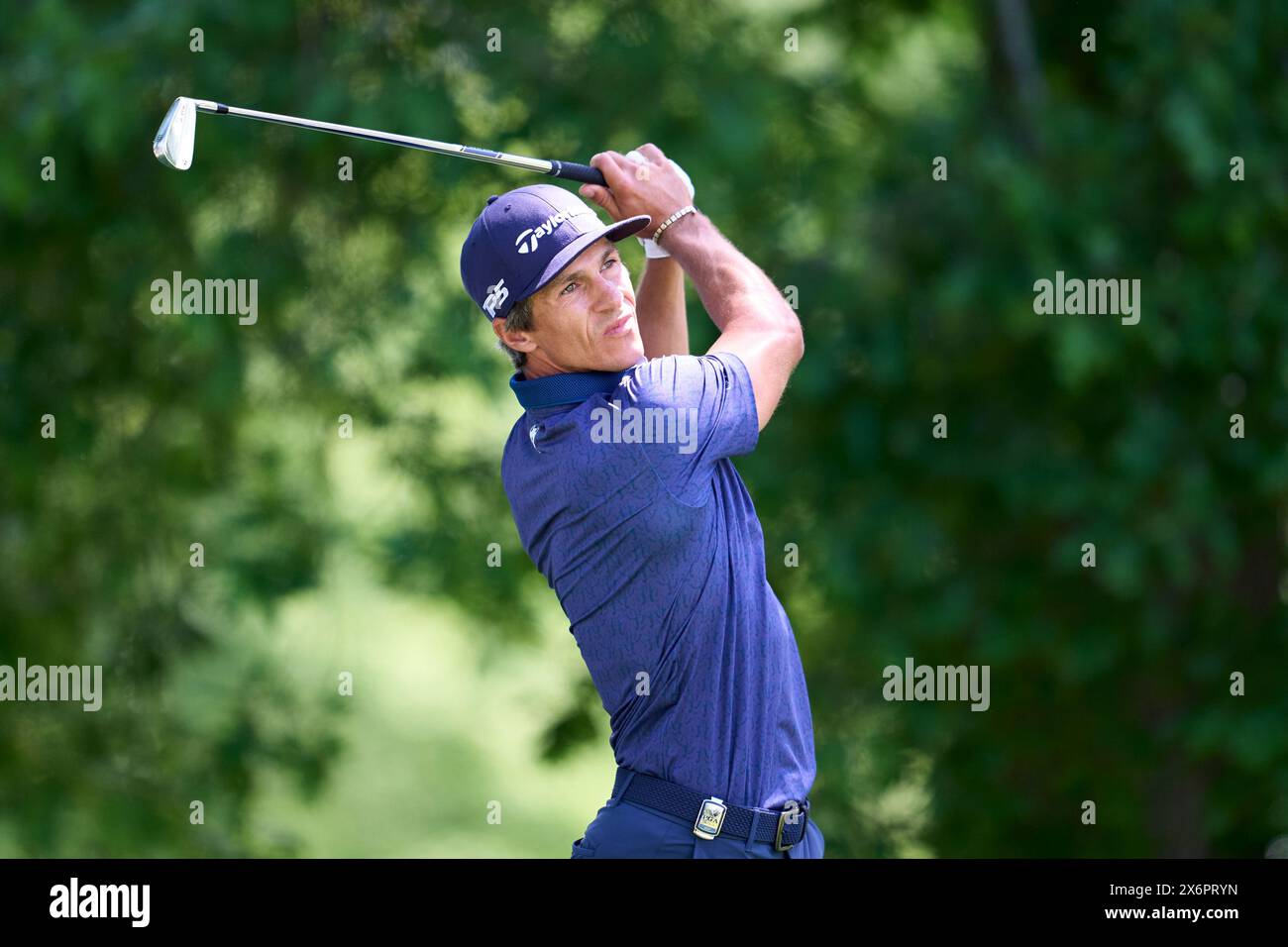 Thorbjorn Olesen of Denmark in action during a practice round prior to ...