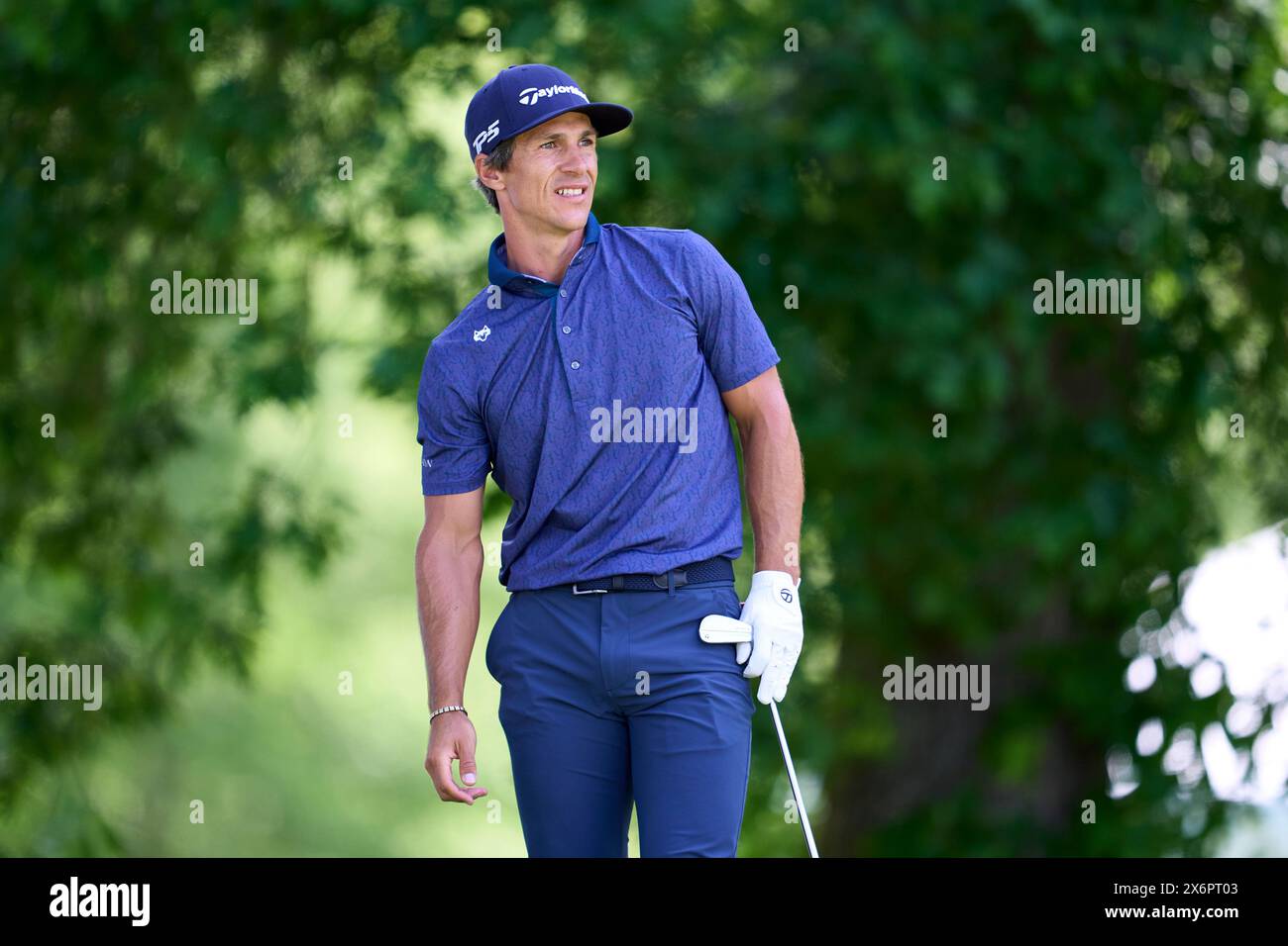 Thorbjorn Olesen of Denmark in action during a practice round prior to the 2024 PGA Championship ...