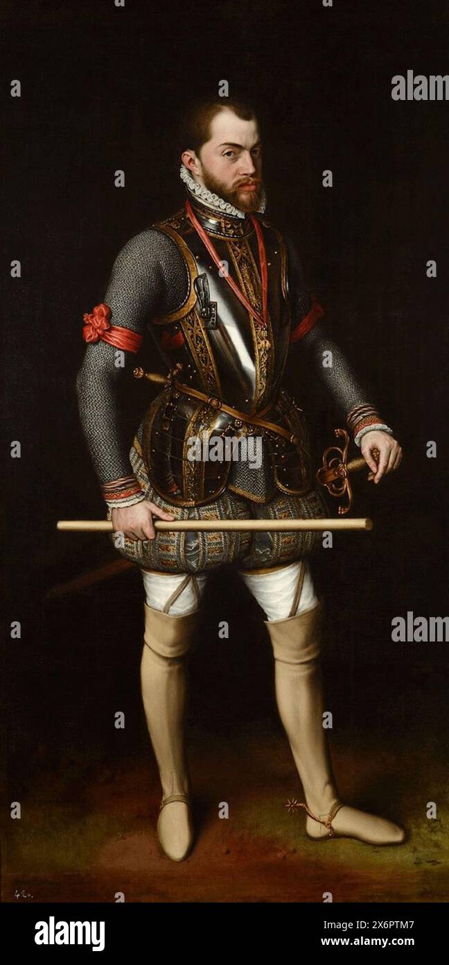 Philip II of Spain in armour Antonis Mor Stock Photo - Alamy